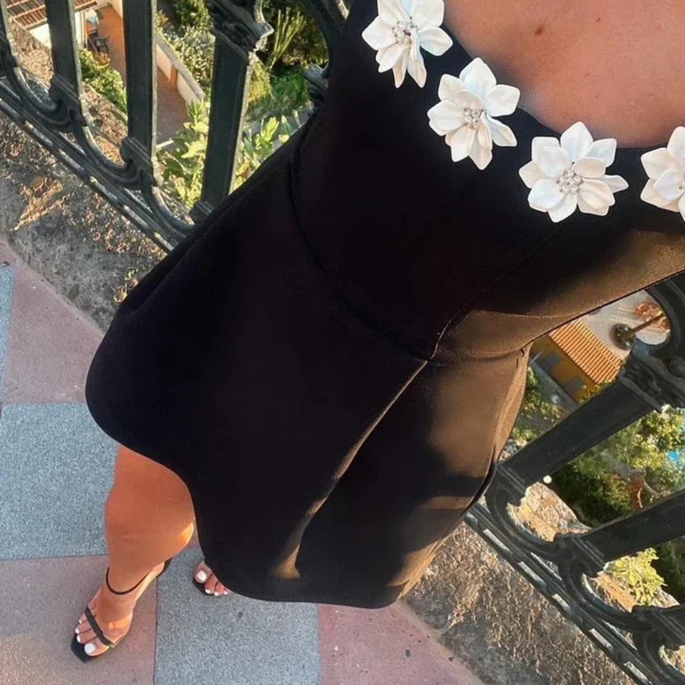 SELENA - Women's Elegant Floral Neck Mini Dress – Kevin Sheffield